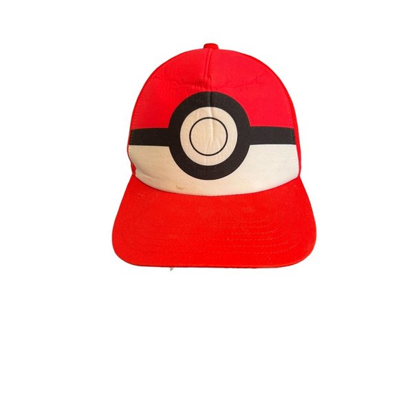 Pokemon | Accessories | Pokemon Poke Ball Snapback Hat Red Embroidered ...